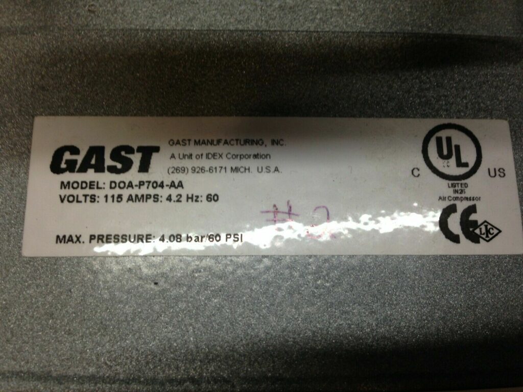 Gast DOA-P704-AA Vacuum Pump - AFAB Lab Resources