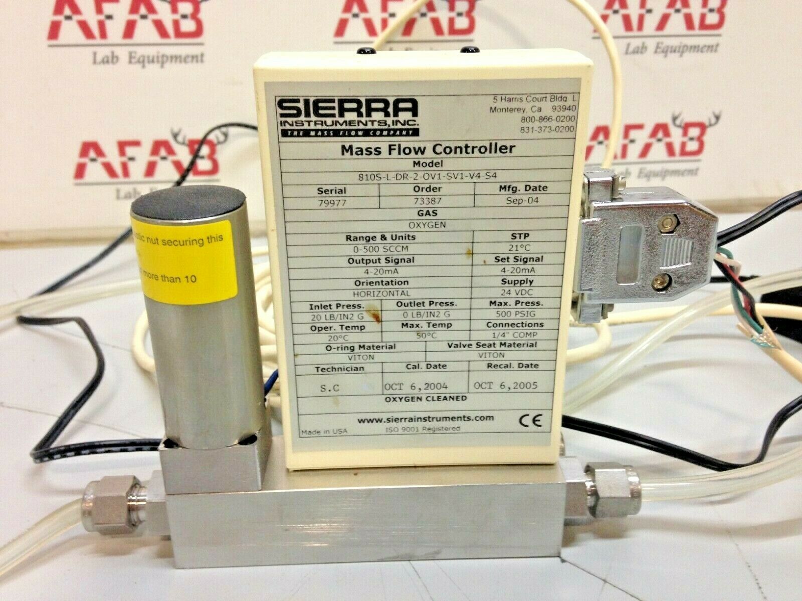 Sierra Instruments 810S-L-DR-OV1-SV1-V4-S4 Mass Flow Controller - AFAB ...