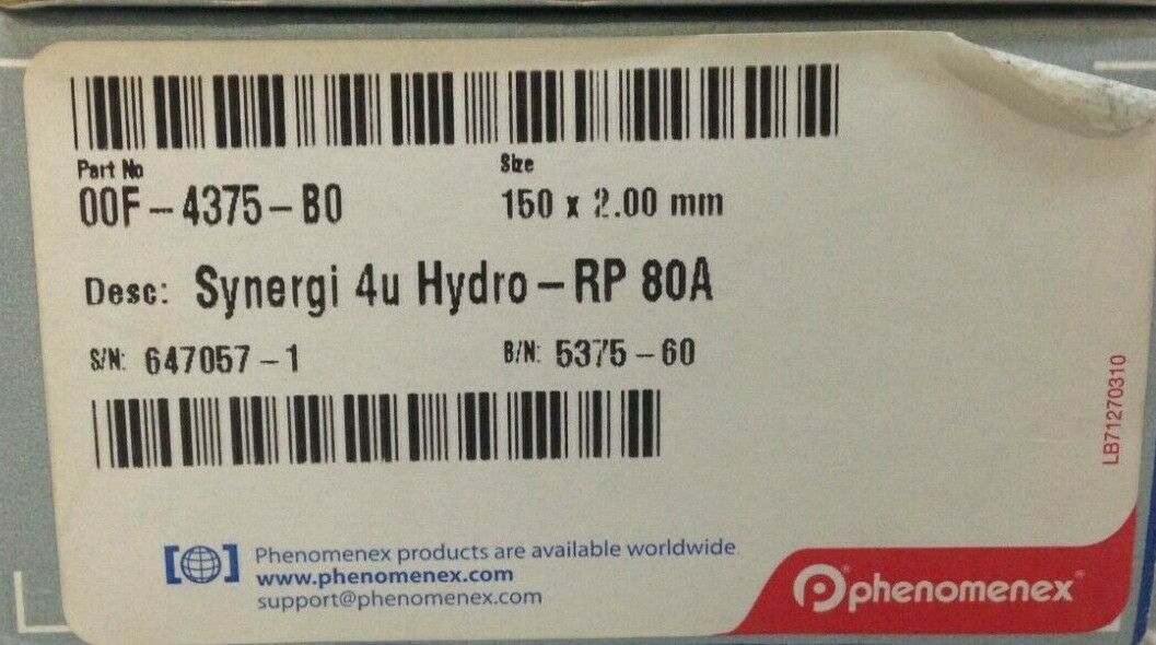 Phenomenex Synergi 4 micron Hydro RP-80 A Column (00F-4375-B